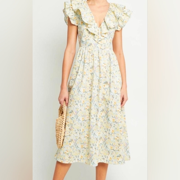 o.p.t | Dresses | Opt Floral Midi Dress Xs | Poshmark